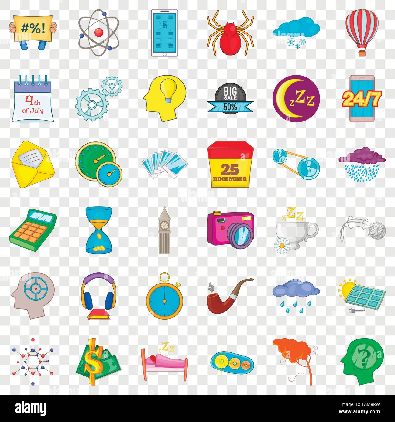 Time icons set, cartoon style Stock Vector Image & Art - Alamy
