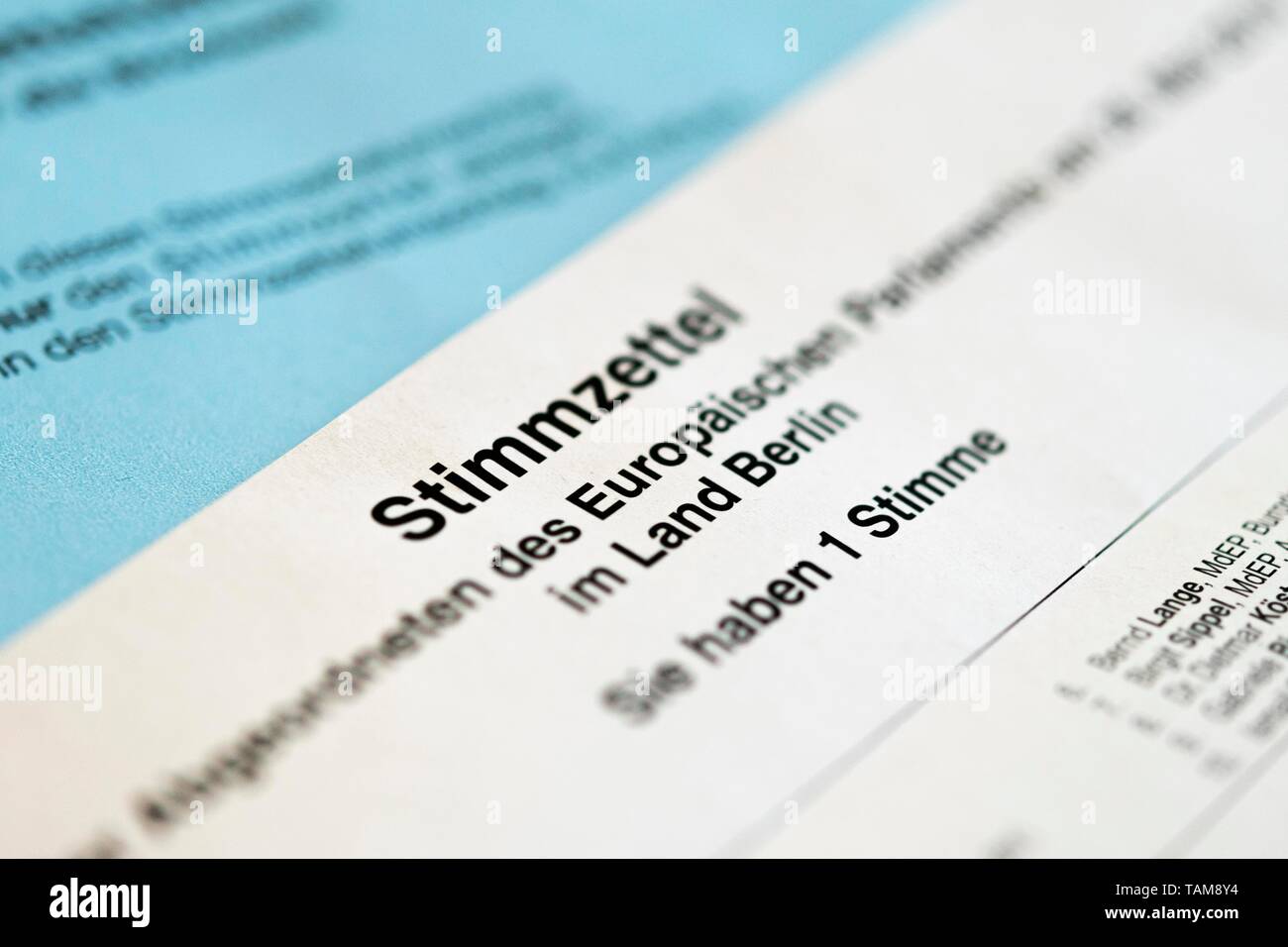 Ballot papers for the European elections 2019, Germany Stock Photo - Alamy