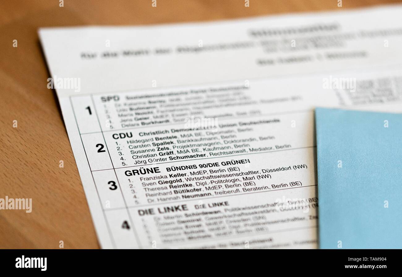 Ballot papers, postal vote, CDU, Greens, Germany Stock Photo - Alamy