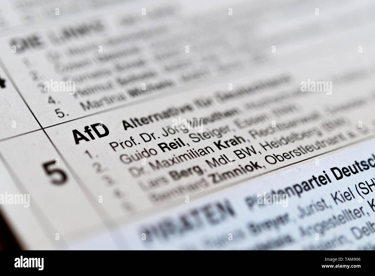 Ballot paper, postal vote, AfD, Germany Stock Photo - Alamy