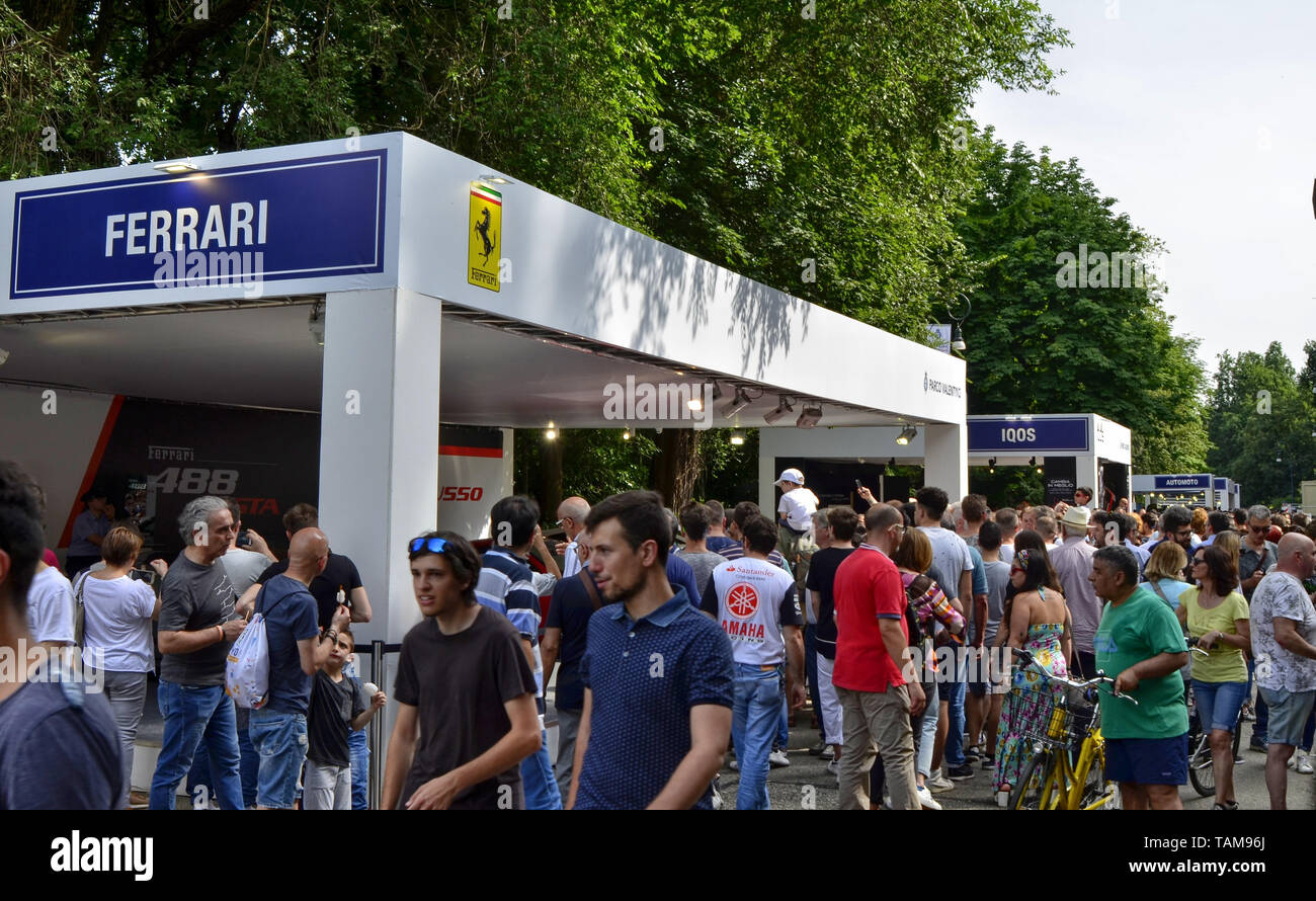 Turin, Piedmont, Italy. June 2018. At the Valentino park, the motor ...