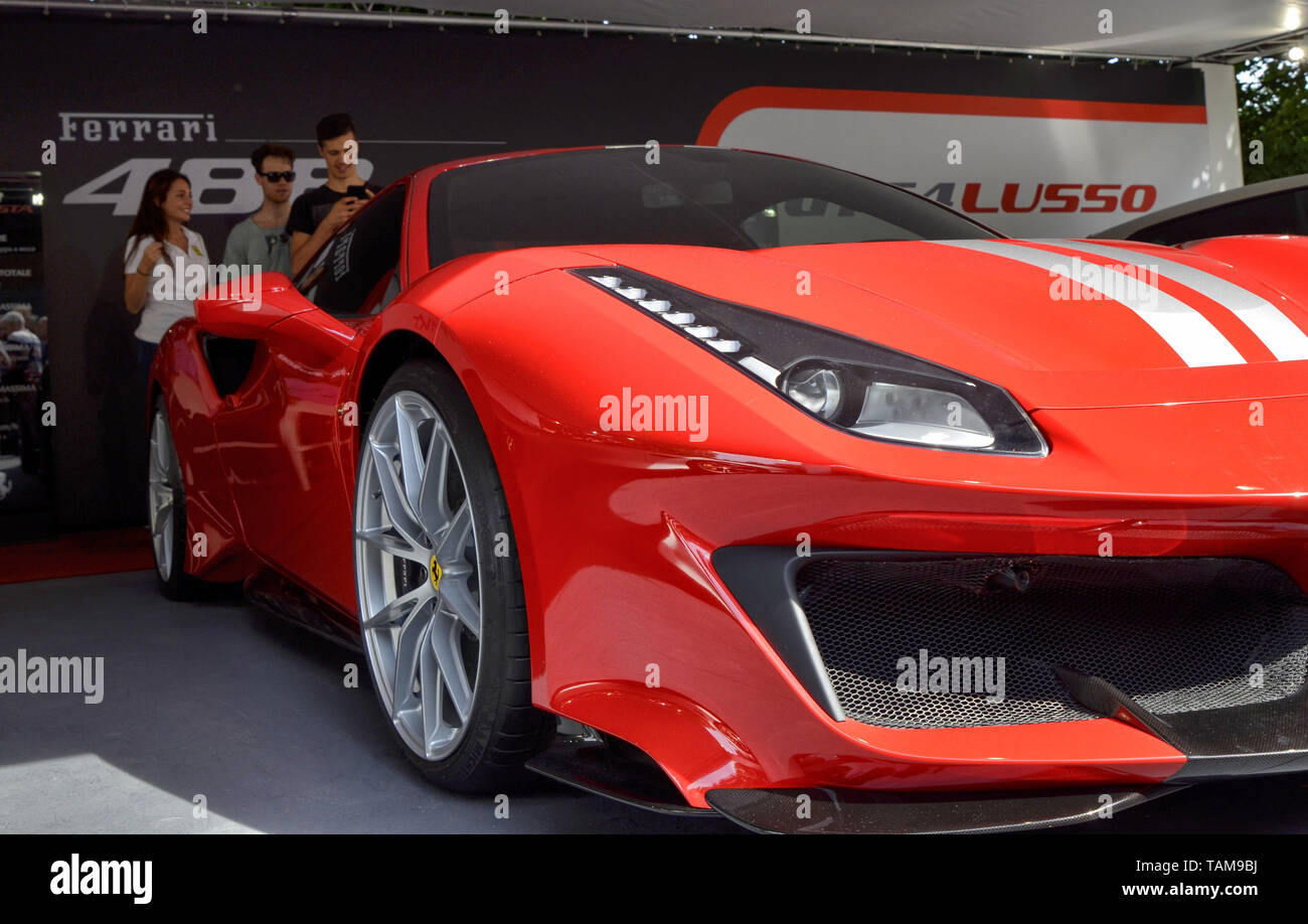 Turin, Piedmont, Italy. June 2018. At the Valentino park, the motor ...