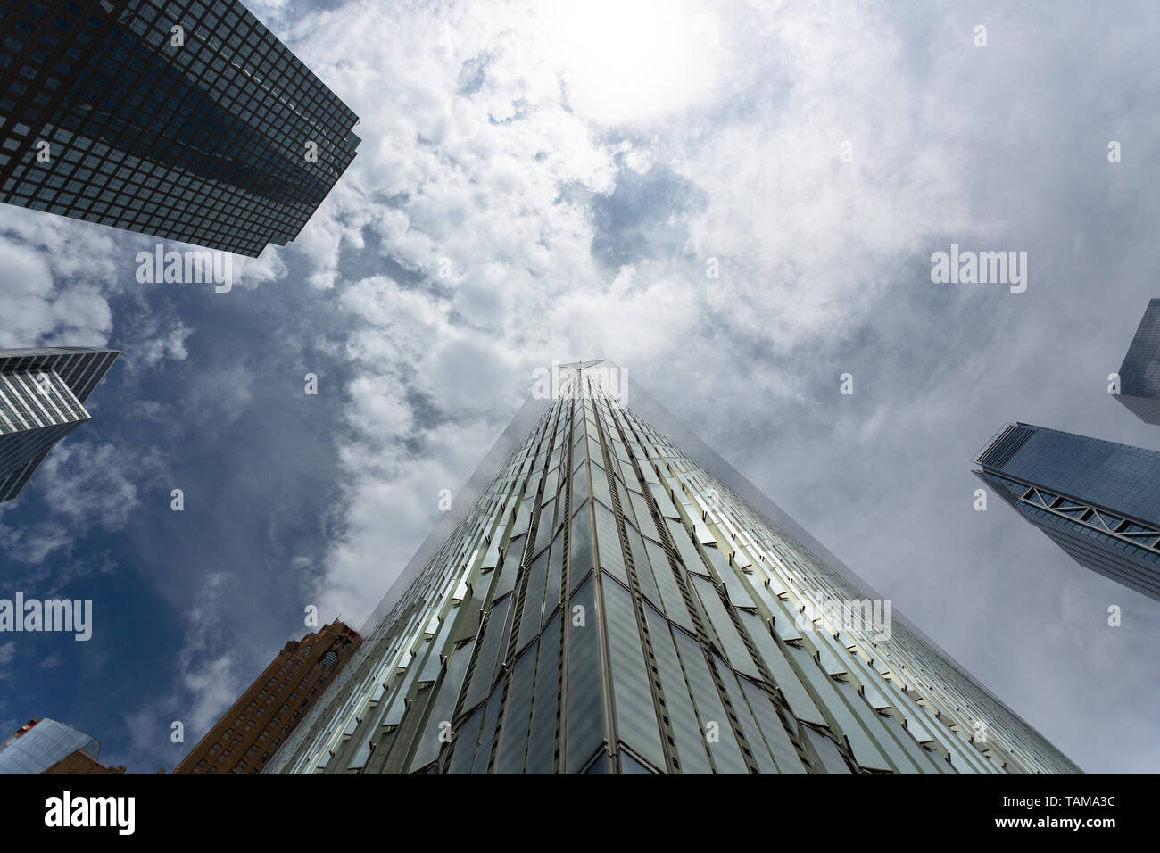 Looking straight up at the base of One World Trade Center - New York ...