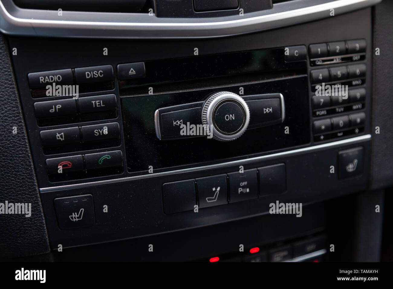 Control buttons for multimedia system, phone connected via bluetooth ...