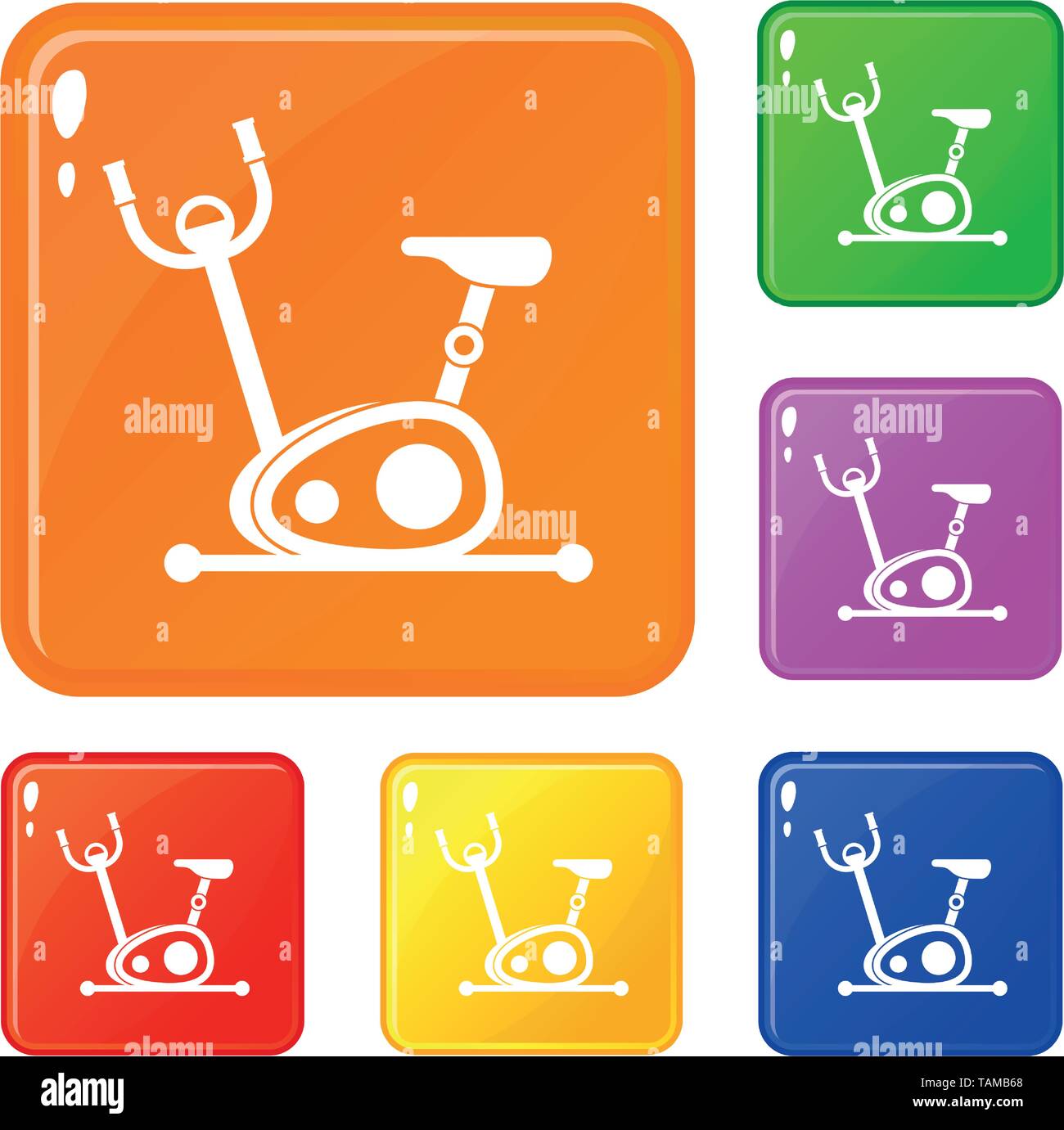 Exercise bike icons set vector color Stock Vector Image & Art - Alamy
