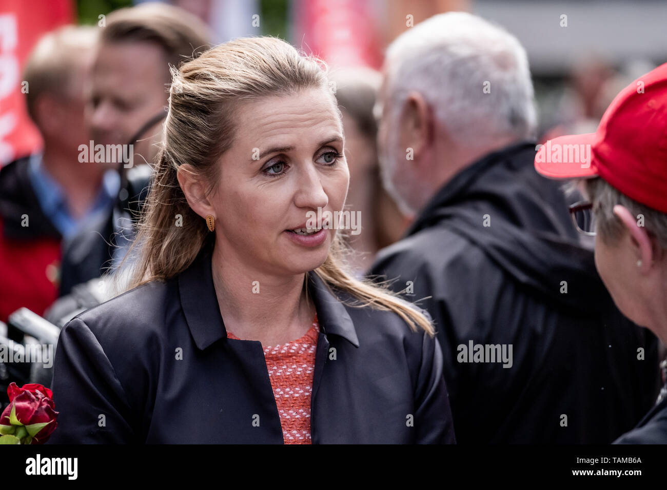 Denmark, Albertslund - May 25, 2019. Mette Frederiksen, Danish Social ...