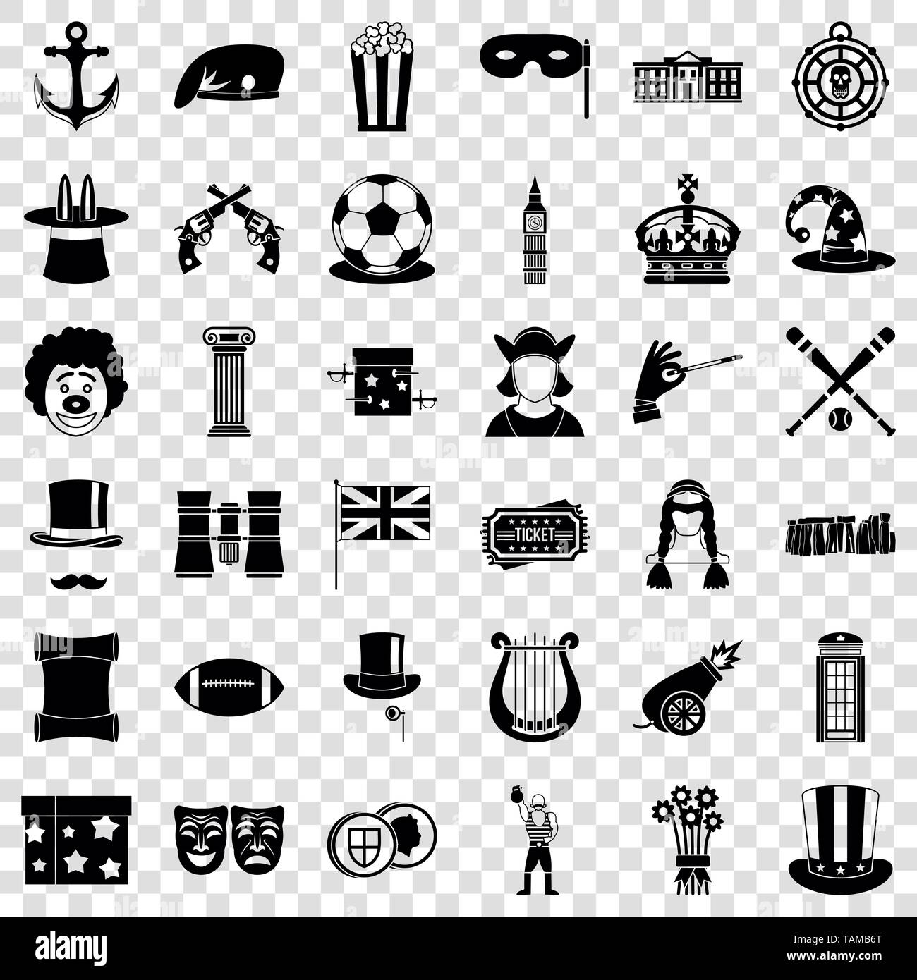 Circus icons set, simple style Stock Vector Image & Art - Alamy