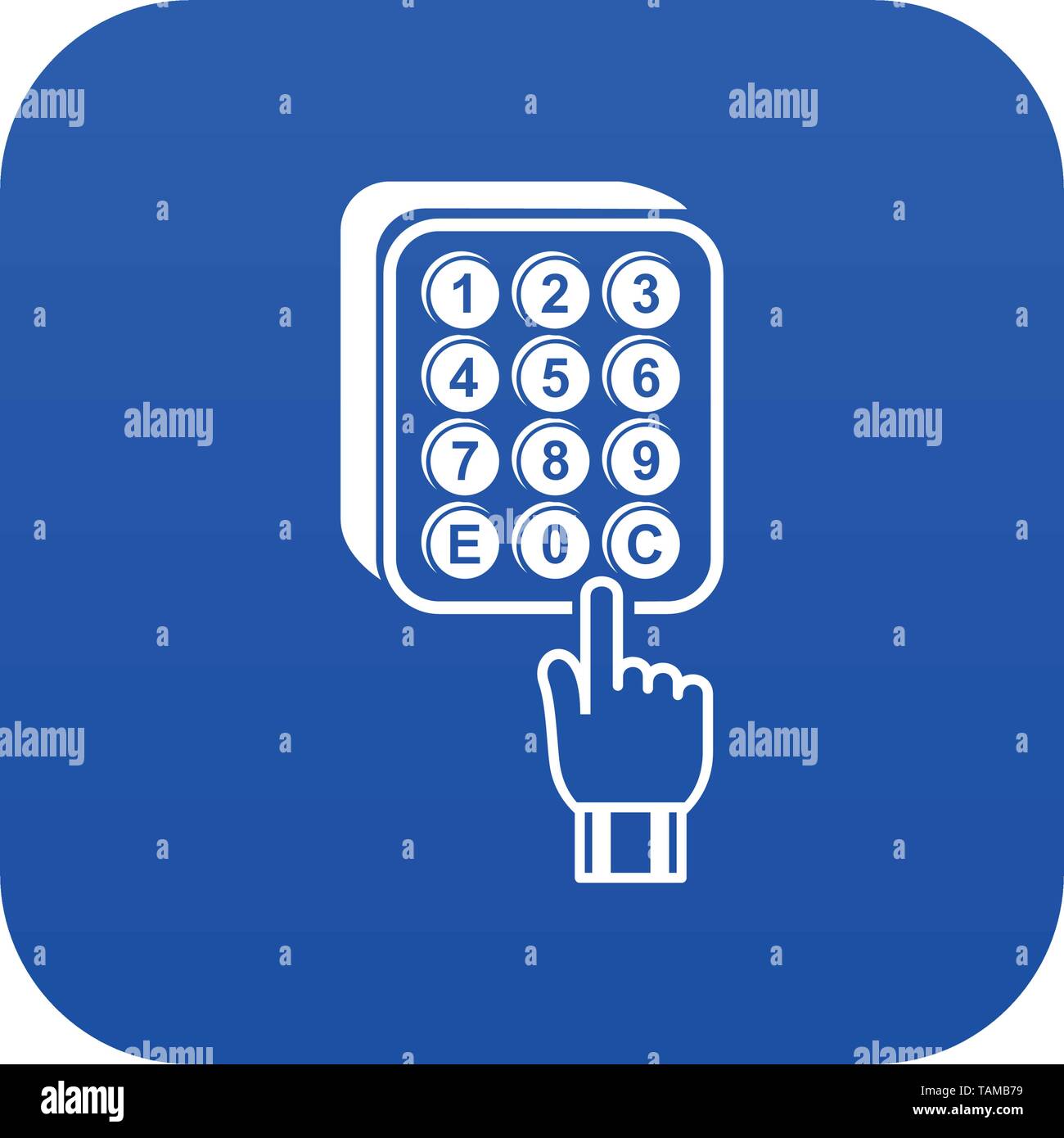 Digital lock icon blue vector Stock Vector Image & Art - Alamy