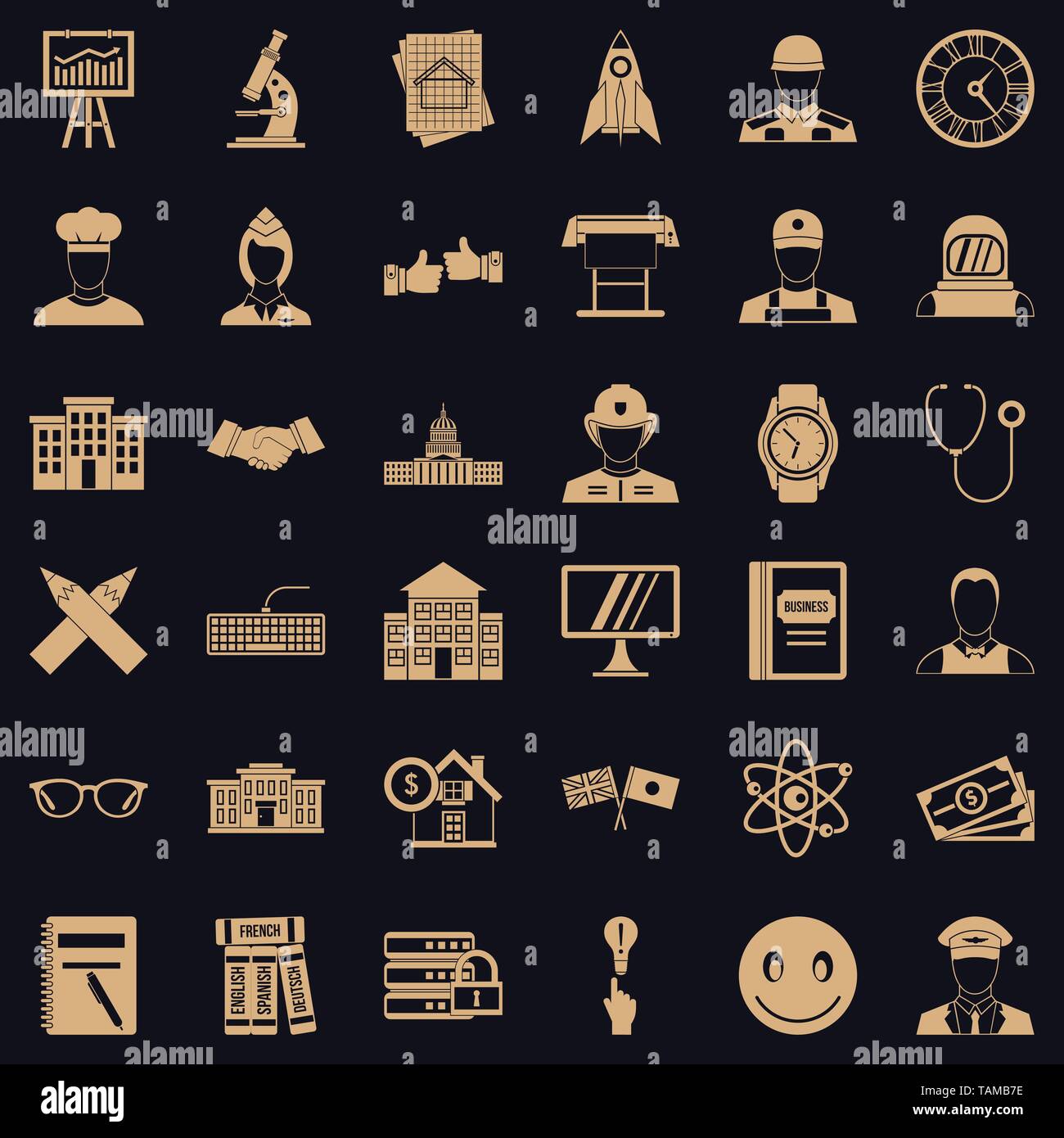 Intelligent icons set, simple style Stock Vector Image & Art - Alamy