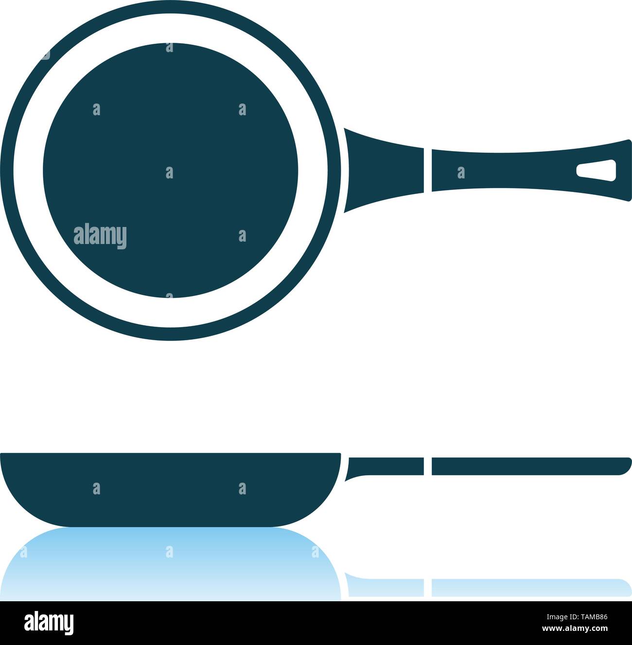 Kitchen Pan Icon. Shadow Reflection Design. Vector Illustration Stock ...