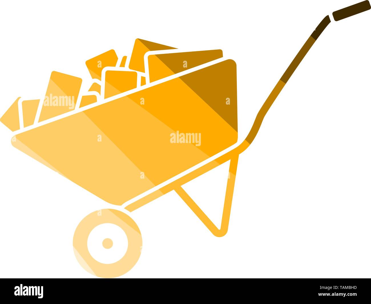 Icon Of Construction Cart. Flat Color Ladder Design. Vector ...