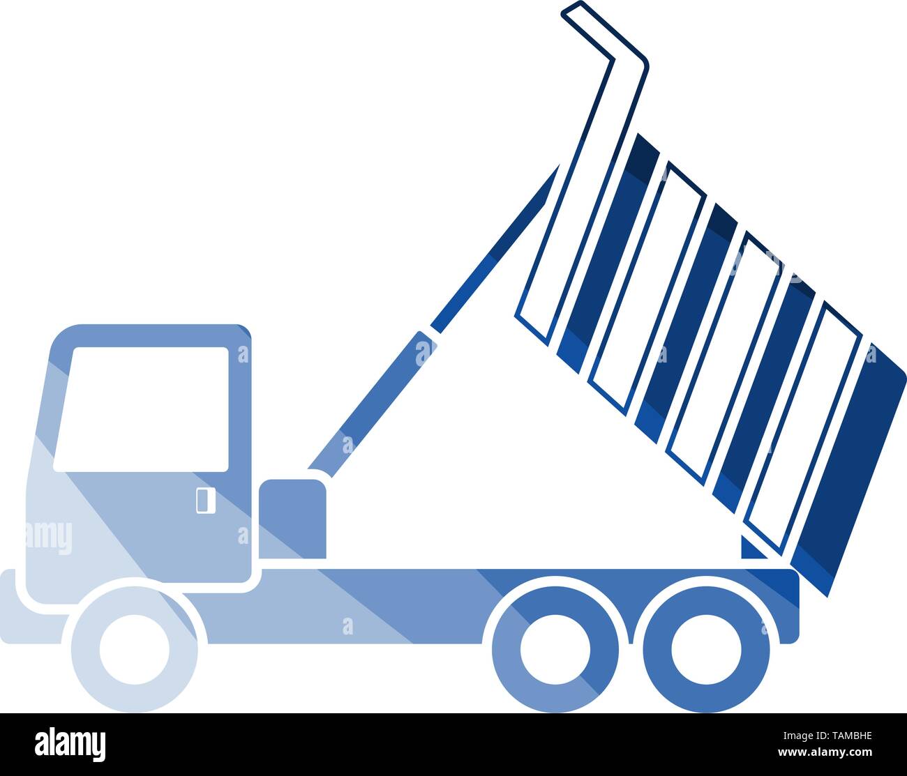 Icon Of Tipper. Flat Color Ladder Design. Vector Illustration Stock ...