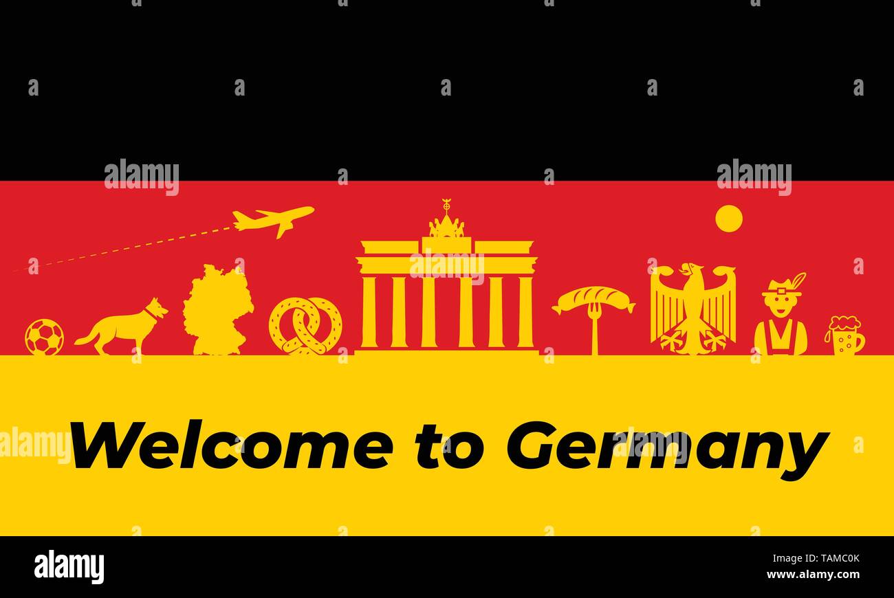 Germany background design. Germany traditional symbols and objects ...