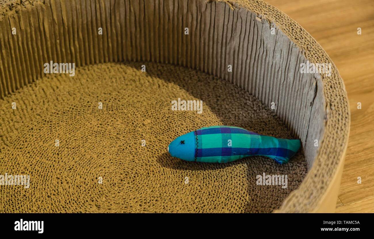 handmade blue fish toy for pet Stock Photo - Alamy