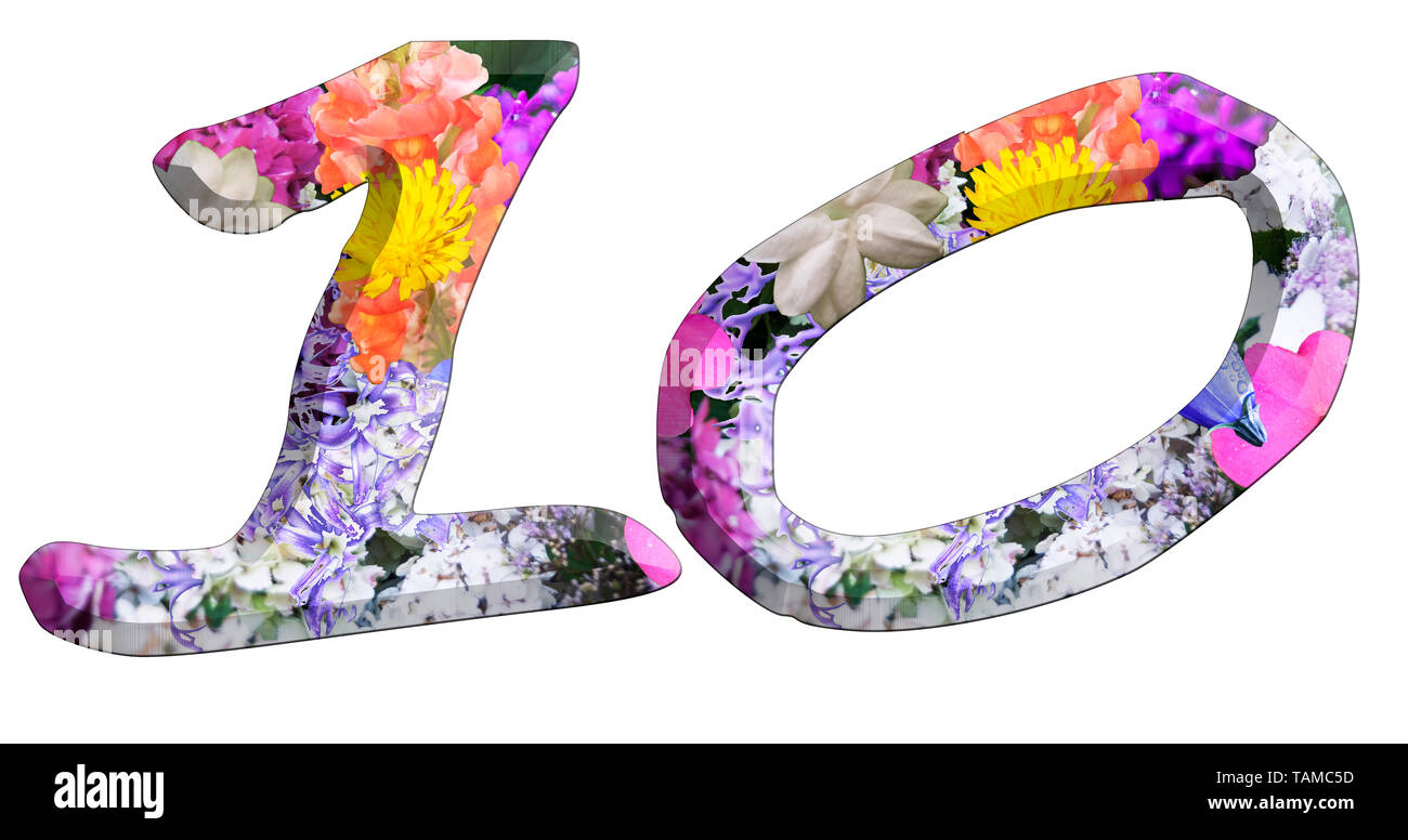 The number Ten Part of a set of letters, Numbers and symbols of 3D ...