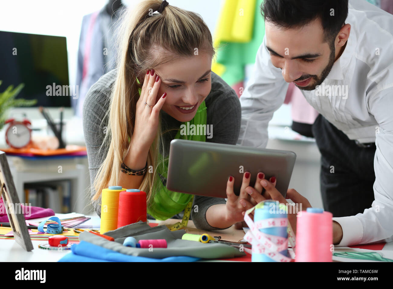 Modern Technology in Tailoring Sewing Service Stock Photo - Alamy