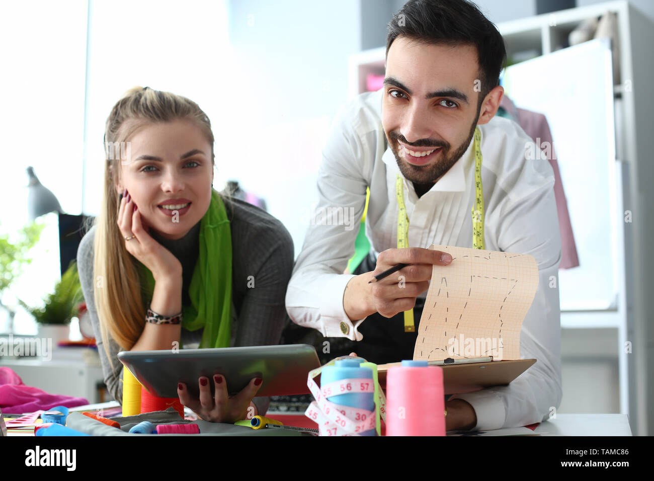 Digital Technology in Tailoring Sewing Service Stock Photo - Alamy