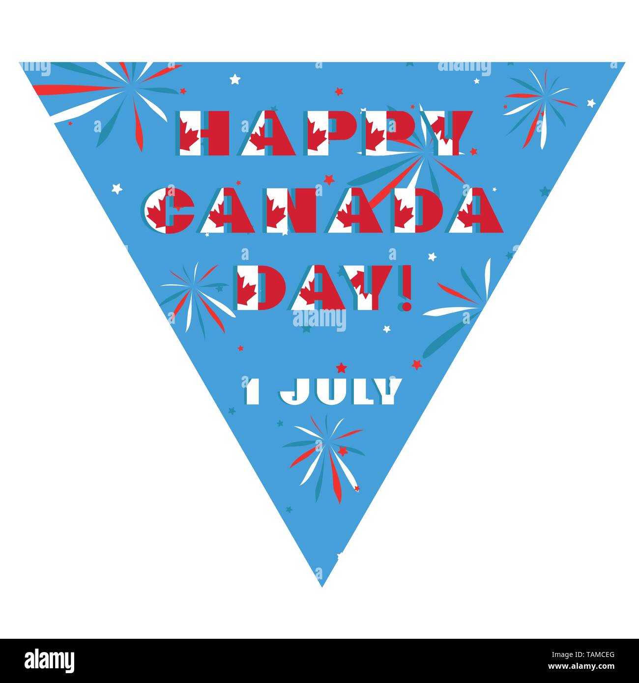 Happy Canada day card. Pattern with National flag red and white color ...