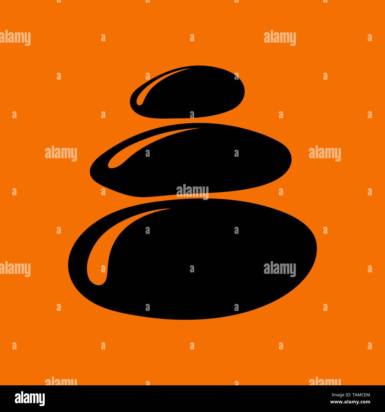 Spa Stones Icon. Black on Orange Background. Vector Illustration Stock ...