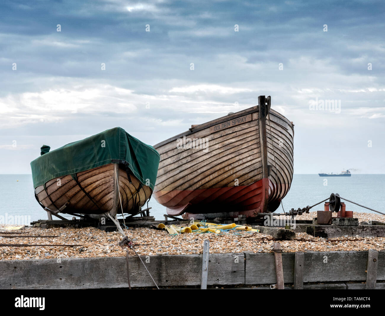Fishing boats on Deal Beach Kent UK Stock Photo - Alamy