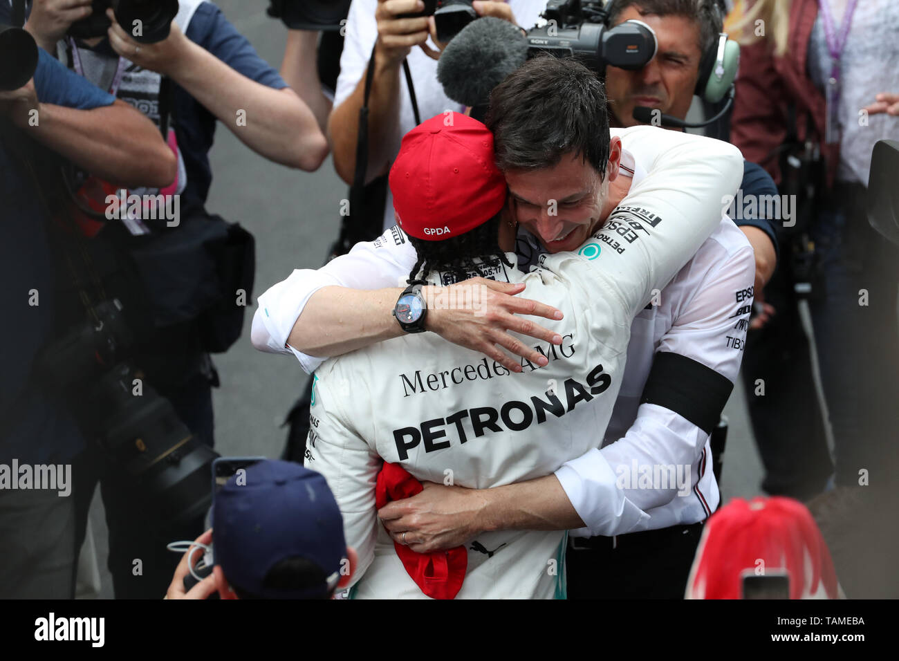 Monte Carlo, Monaco. 26th May , 2019. Lewis Hamilton of Mercedes AMG ...