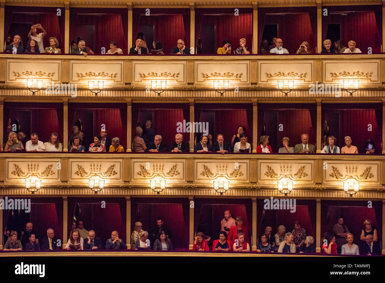 Beijing, May 25. 25th May, 1869. Audience wait for the performance to ...