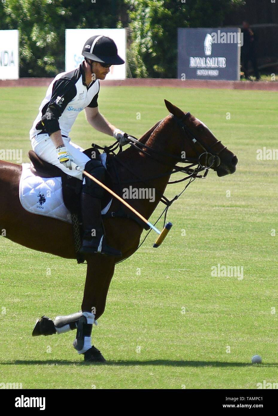 Rome, Prince Harry at the Roma Polo Club plays the Sentebale Isps Handa ...