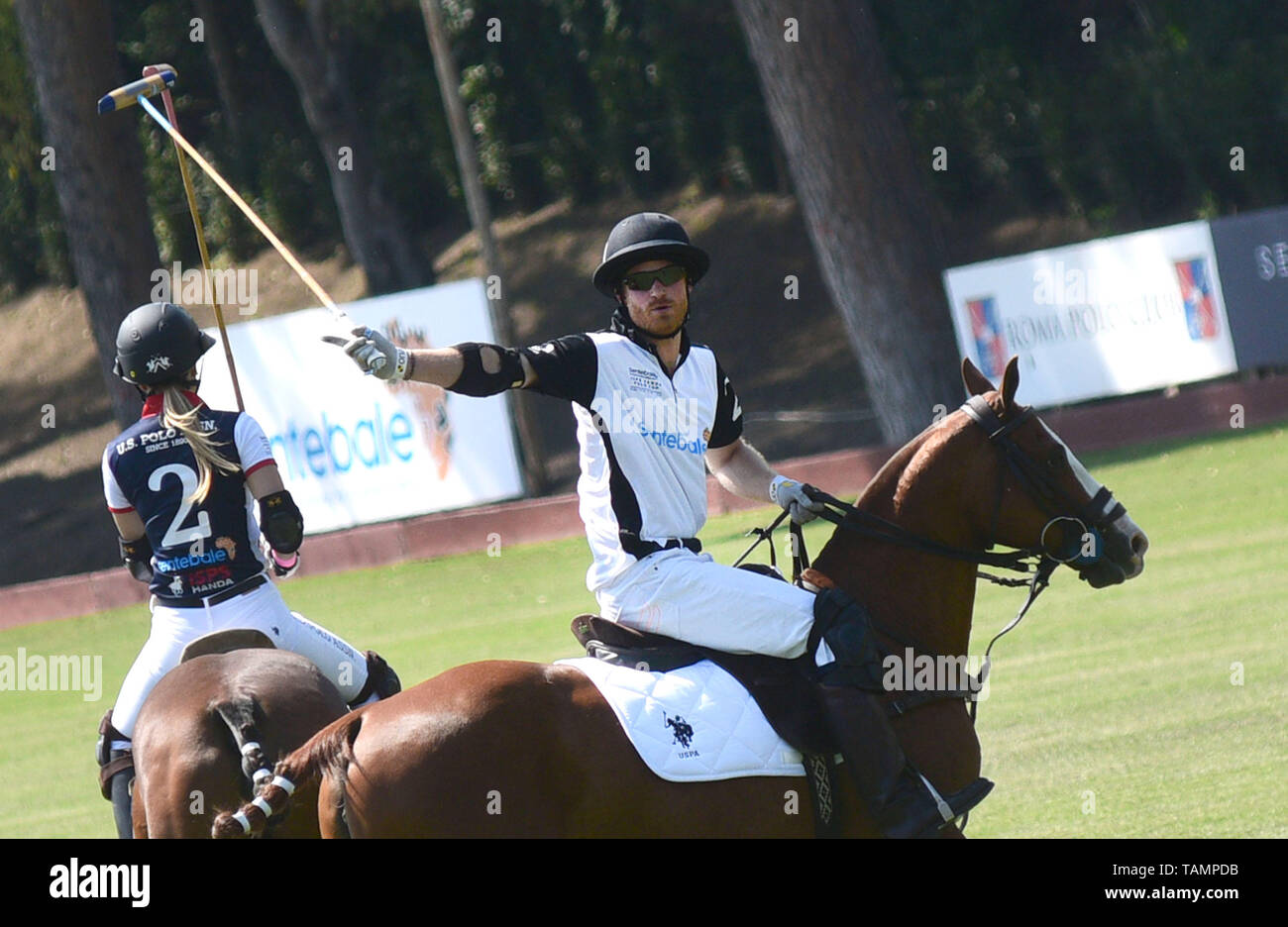 Rome, Prince Harry at the Roma Polo Club plays the Sentebale Isps Handa ...