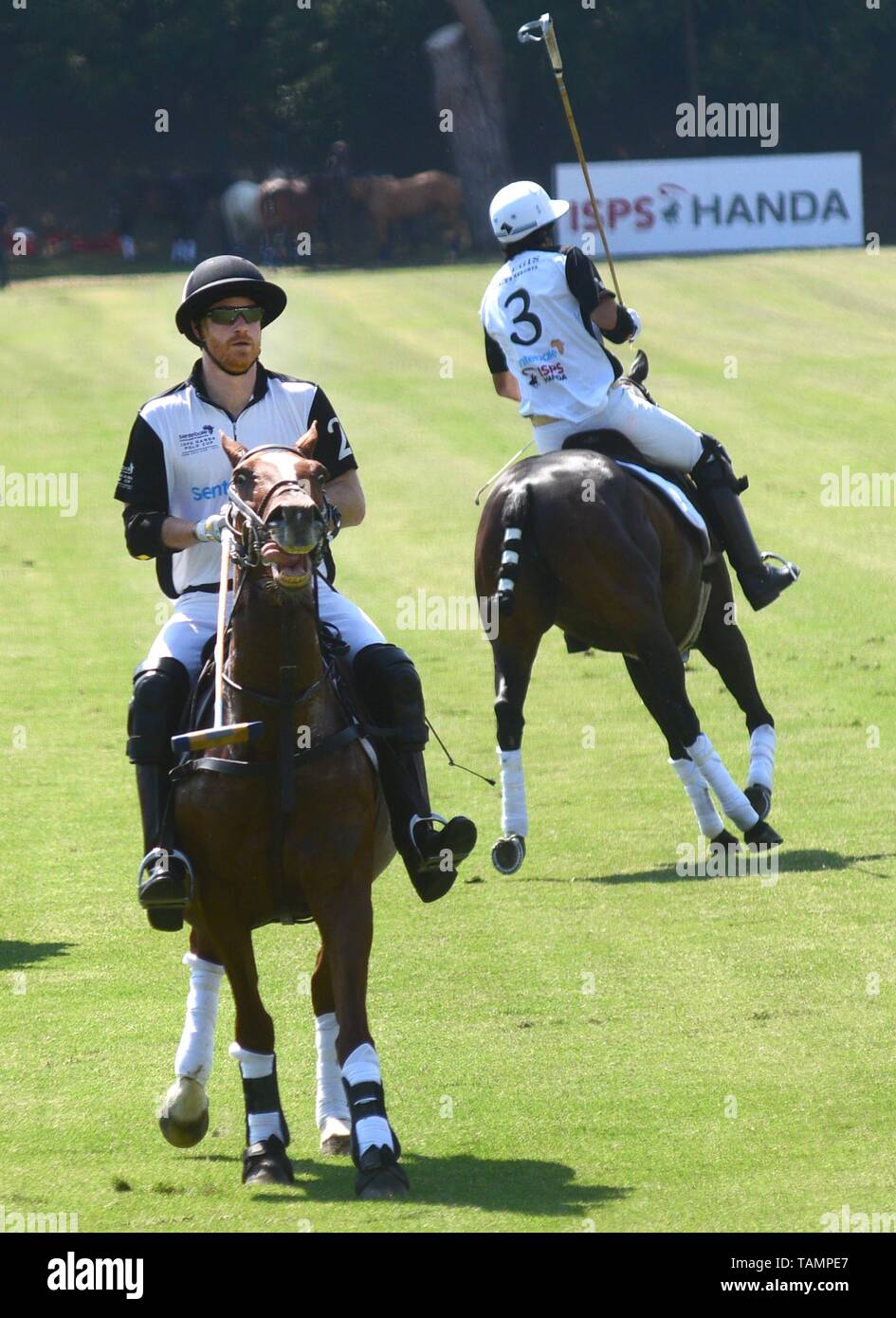 Rome, Prince Harry at the Roma Polo Club plays the Sentebale Isps Handa ...