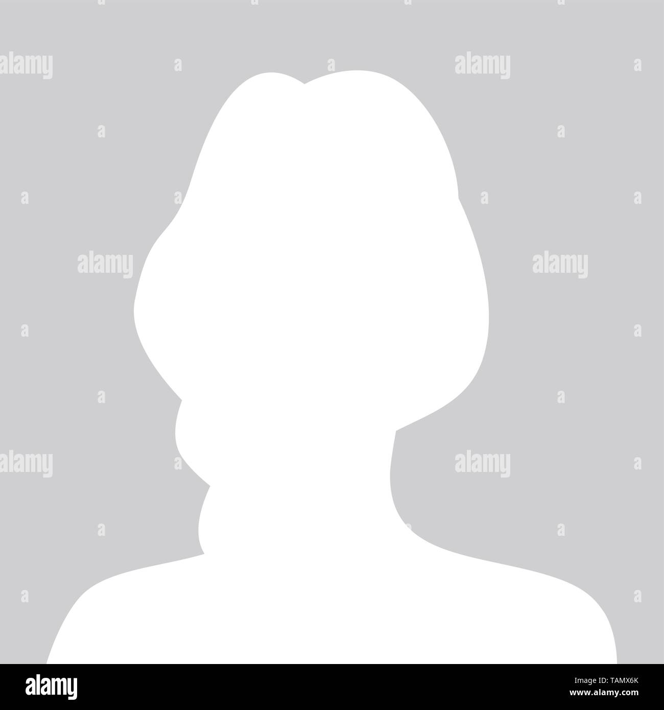Person white photo placeholder woman silhouette on gray background ...