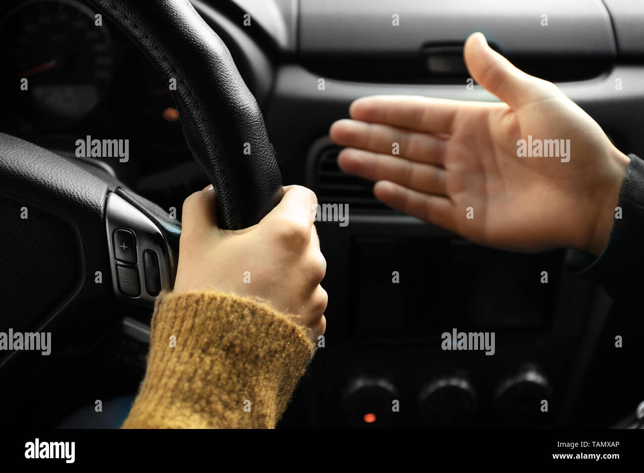 Young woman passing driving license test Stock Photo - Alamy