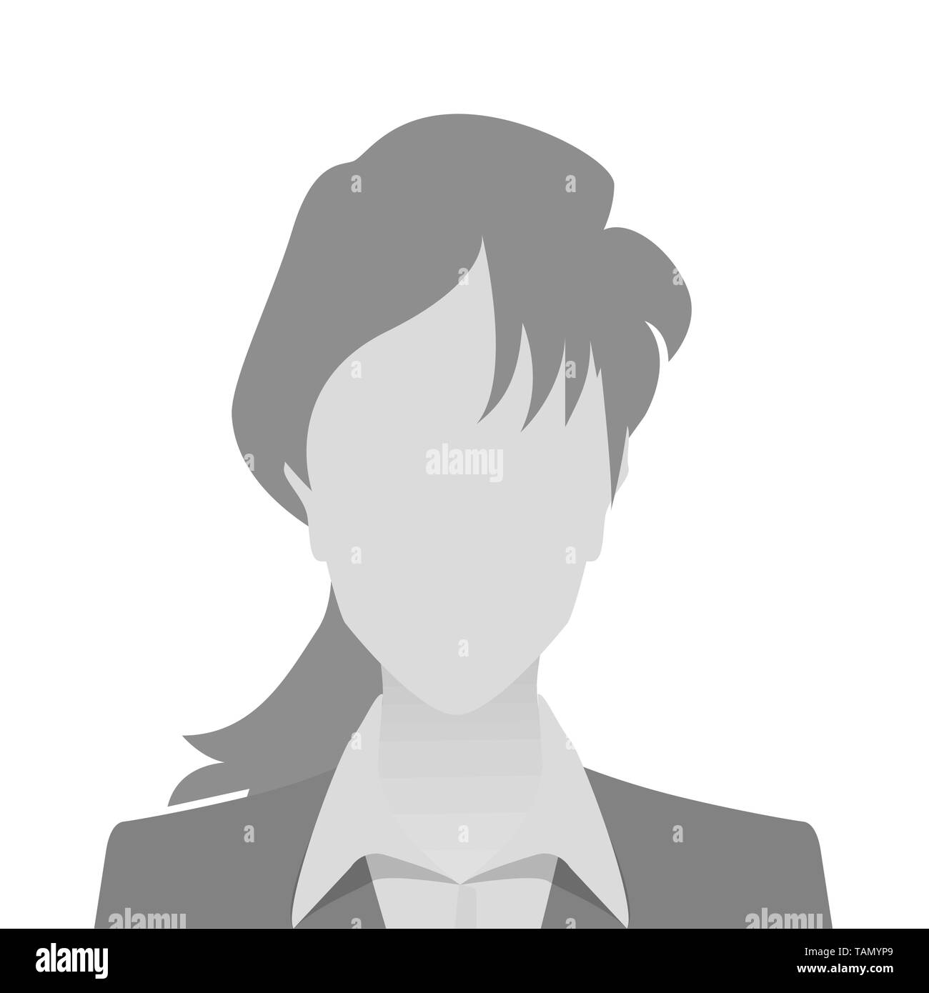 Person gray photo placeholder woman in costume on white background ...