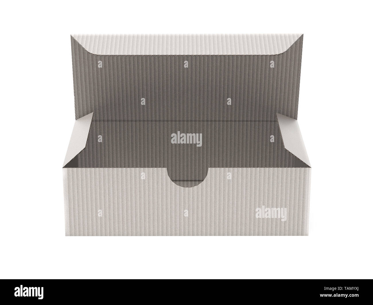 Open paper cardboard box. Empty shoe box. 3d rendering illustration ...