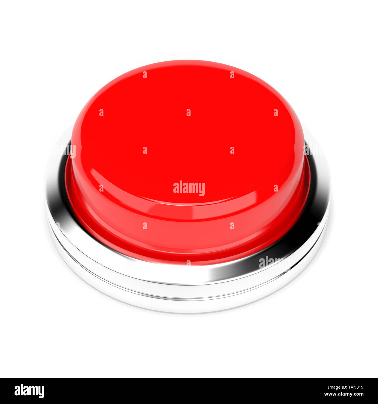 Red push button. Alarm sign. 3d rendering illustration isolated on ...