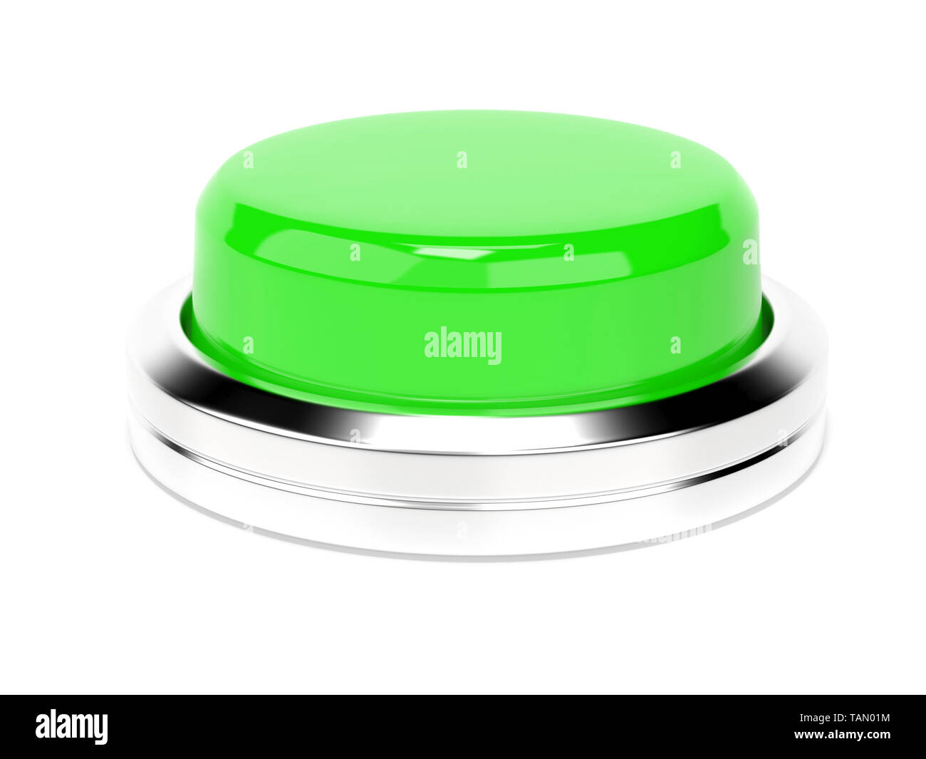 Green push button. 3d rendering illustration isolated on white ...