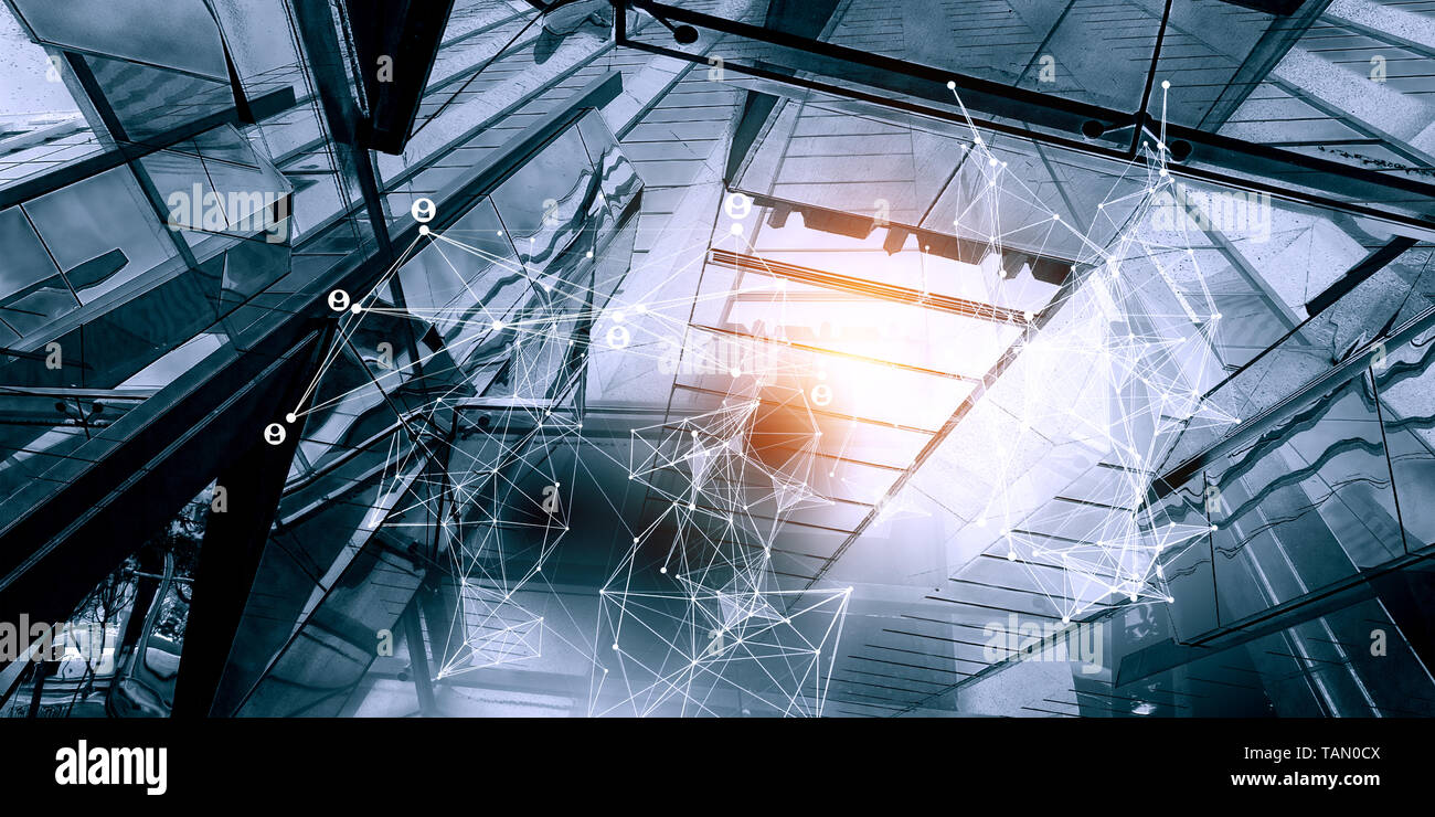 Abstract blue building fasades background Stock Photo - Alamy