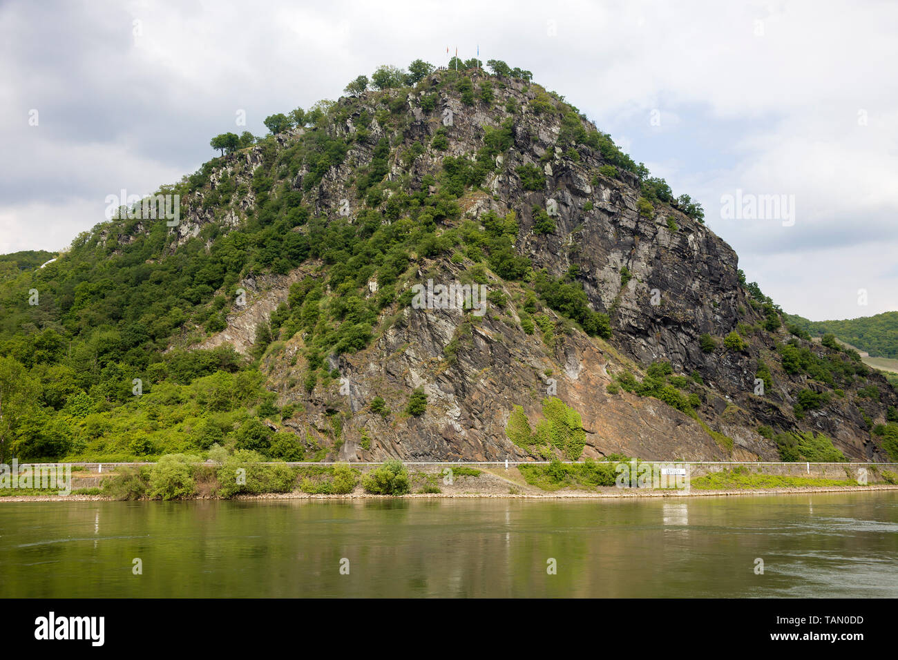 Lorelei rock at right bank of the rhine river, St. Goarshausen, Unesco ...