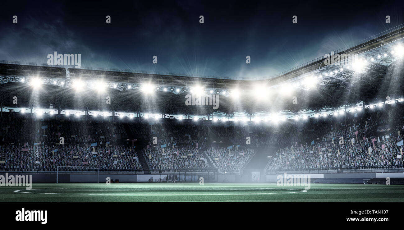 Soccer arena in lights hi-res stock photography and images - Alamy