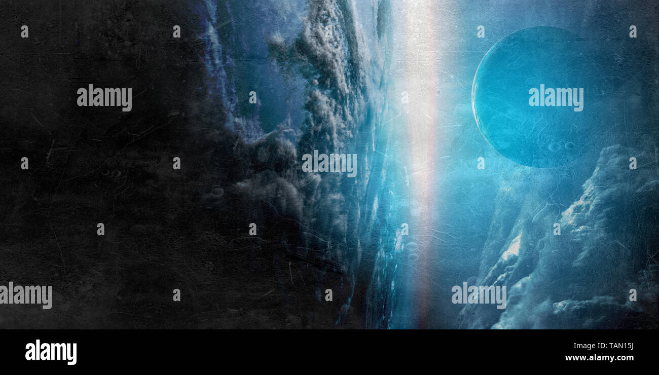 Planet orbit with deep space view Stock Photo - Alamy