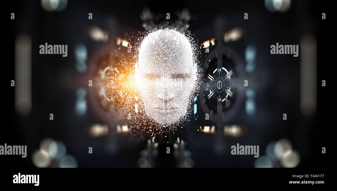 Digital head, artificial intelligence concept Stock Photo - Alamy