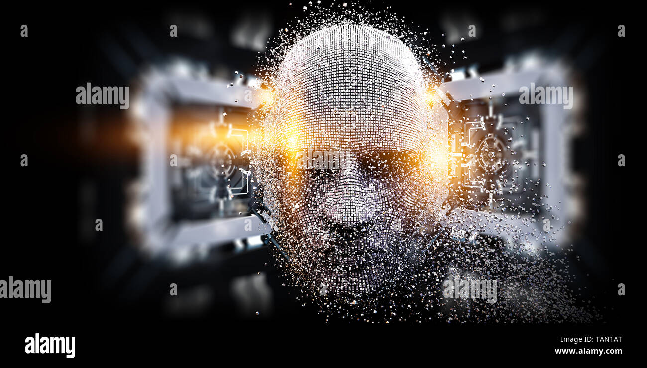 Digital head, artificial intelligence concept Stock Photo - Alamy