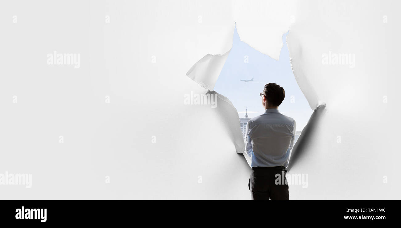 Effect of torn paper hole Stock Photo - Alamy