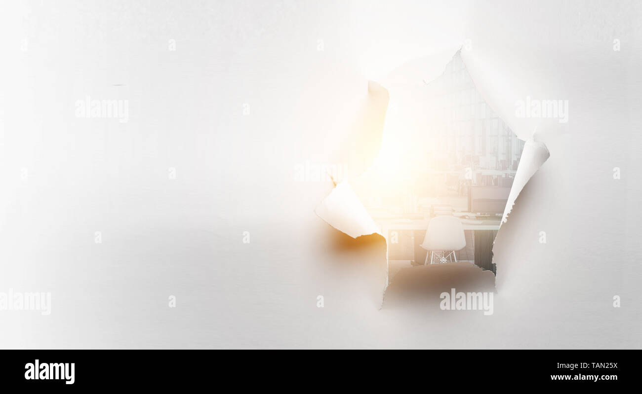 Effect of torn paper hole Stock Photo - Alamy