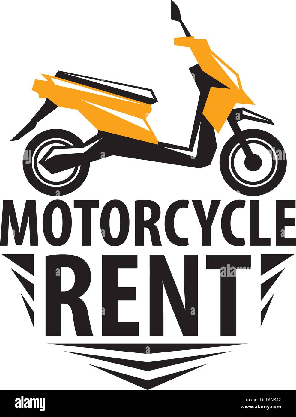 Motorcycle logo for rent. Vector illustration on white background Stock ...