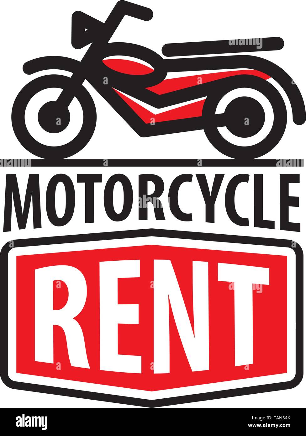 Motorcycle logo for rent. Vector illustration on white background Stock ...