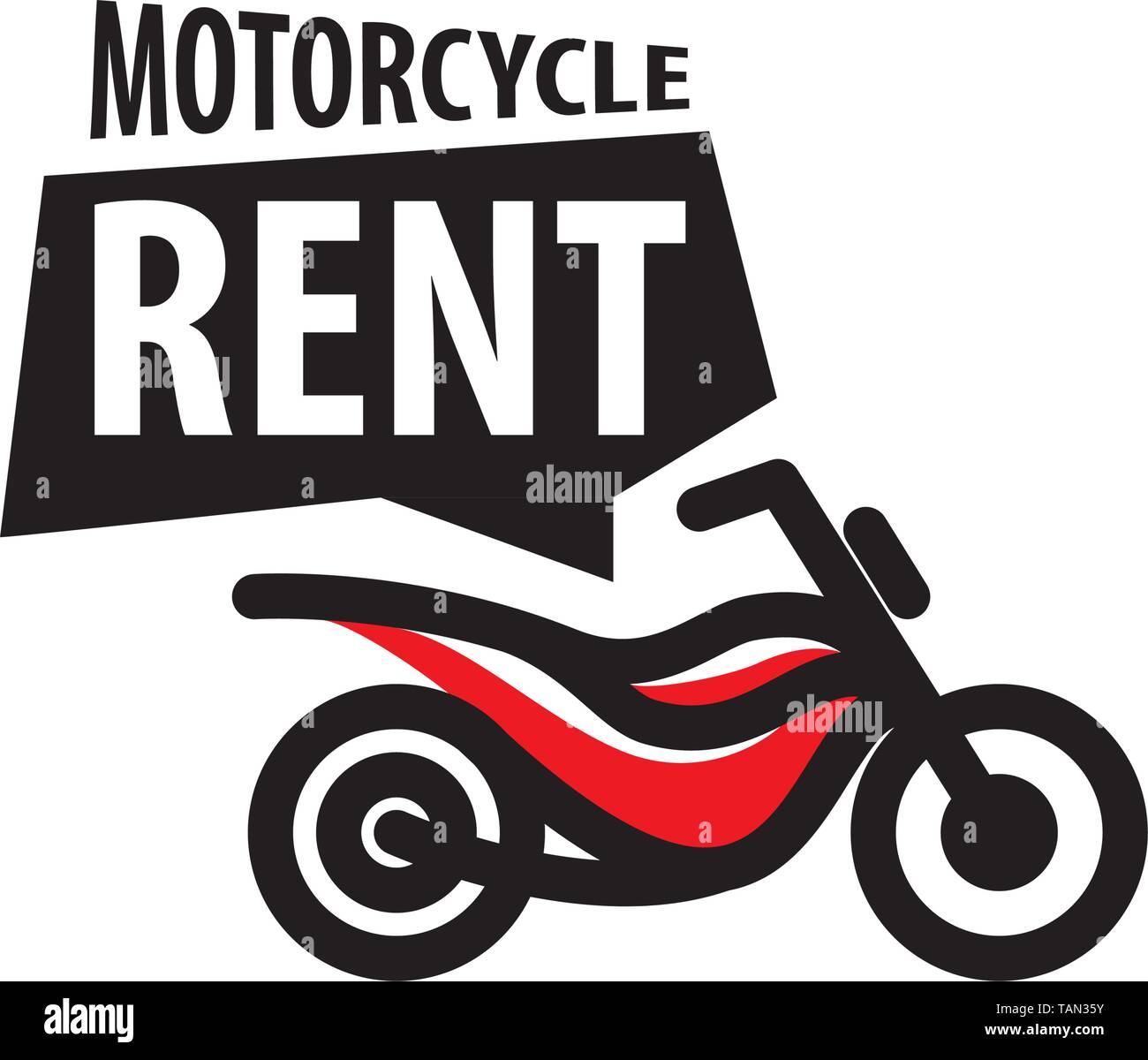 Motorcycle logo for rent. Vector illustration on white background Stock ...