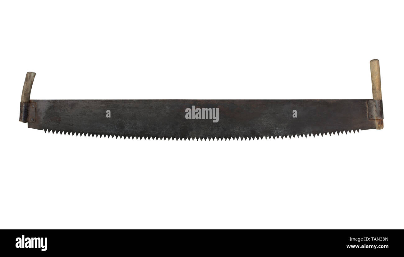 Two handled saw isolated on white background Stock Photo - Alamy
