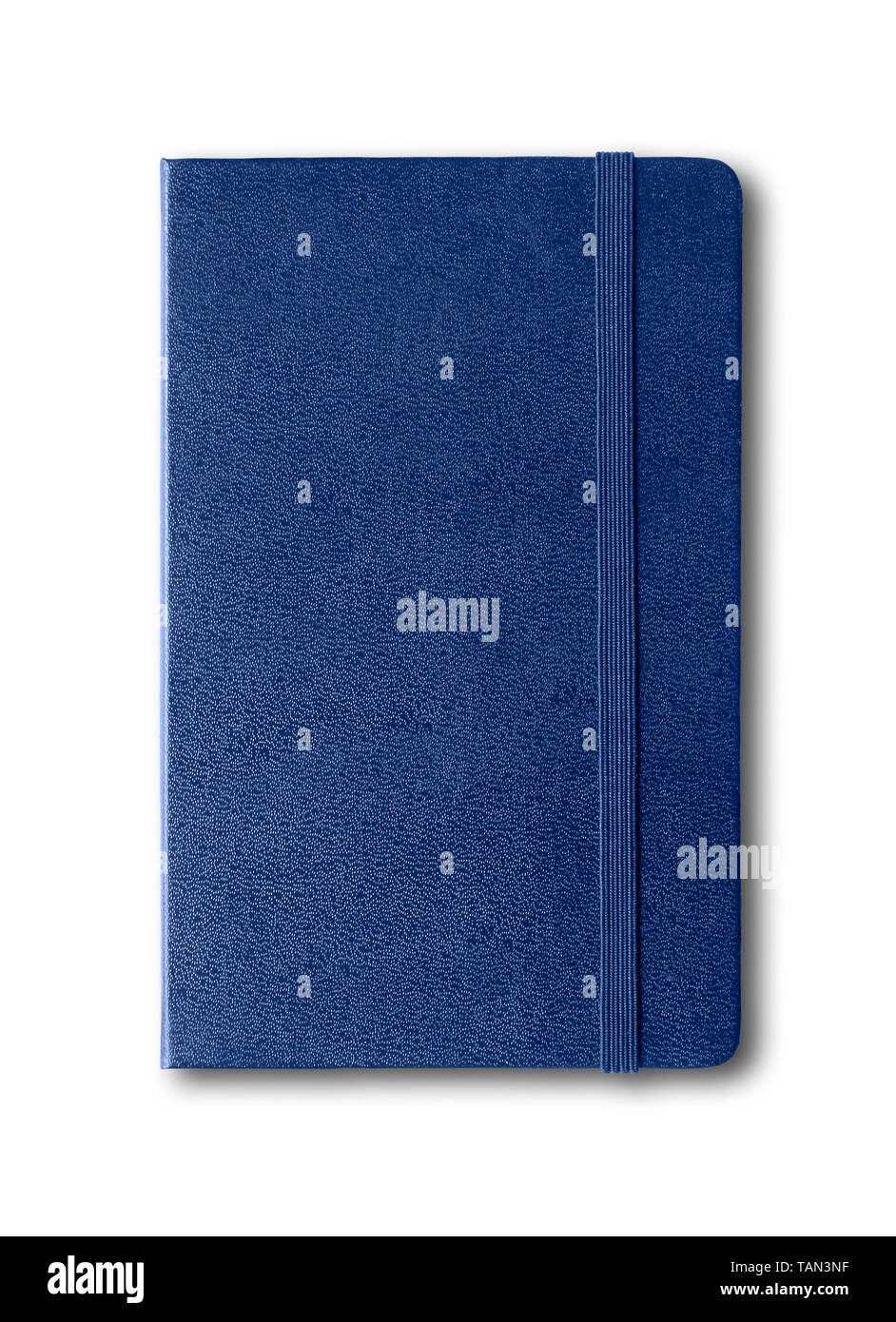 Marine blue closed notebook mockup isolated on white Stock Photo - Alamy