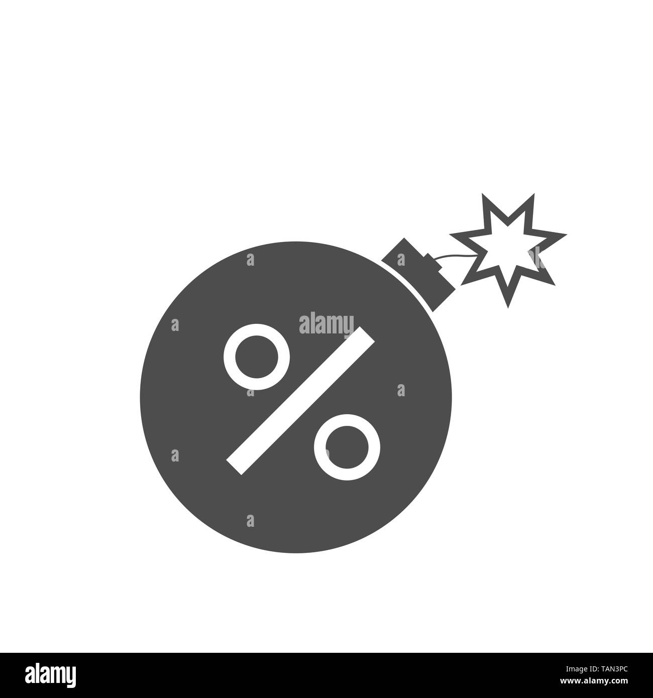 Debt. Weight icon with percent sign, financial problem concept Vector ...