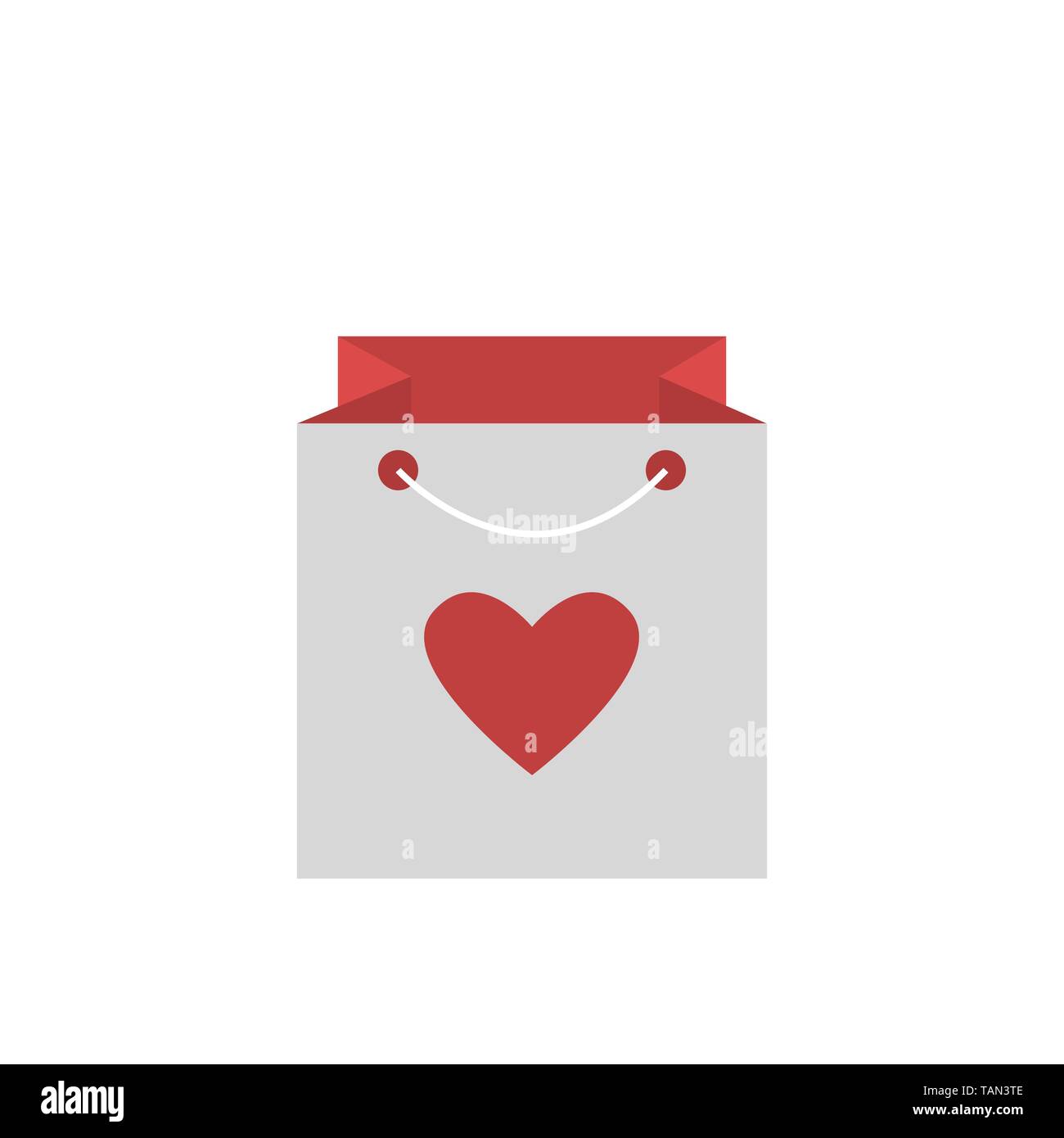 Shopping bag shape heart icon hi-res stock photography and images - Alamy